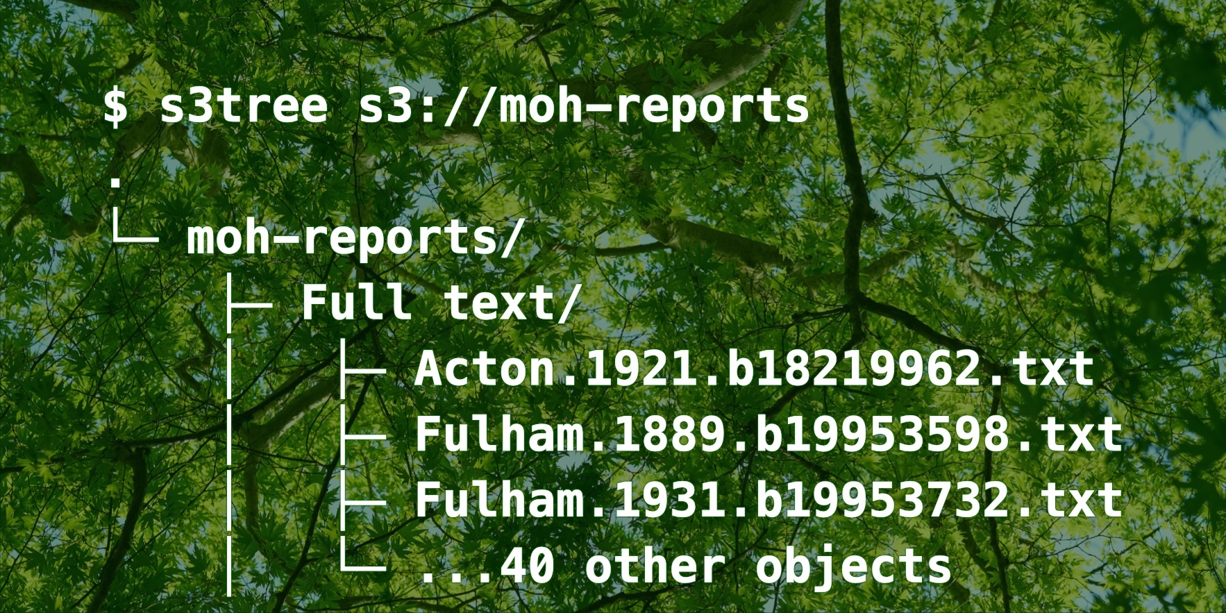 s3tree: viewing a tree of objects in S3 in my terminal – alexwlchan
